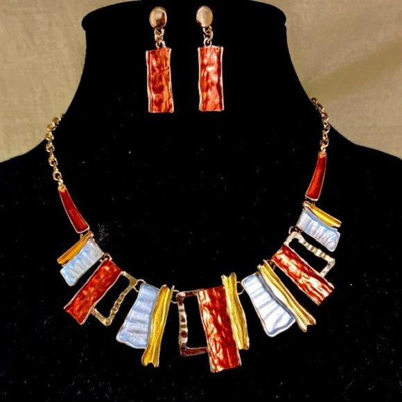 Karen Kettering Designs | Jewelry | Dazzling Abstract Orange Silver ...